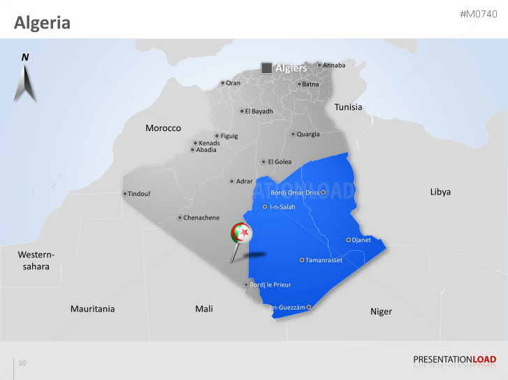 PowerPoint Map of Algeria | PresentationLoad