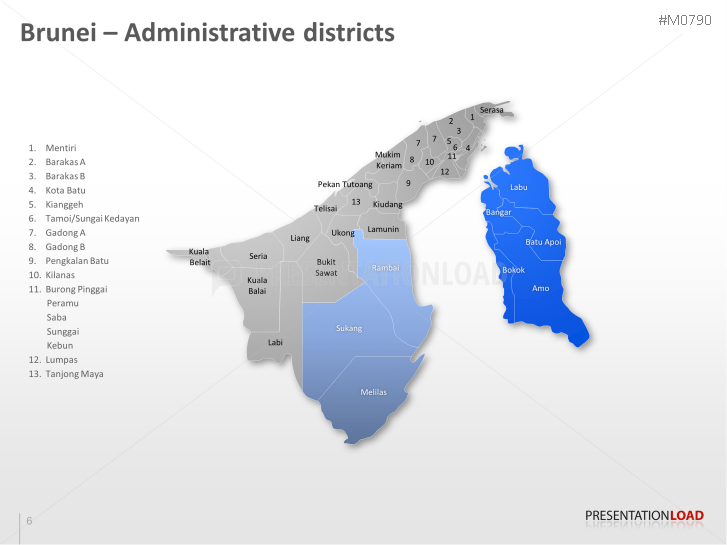 PowerPoint Map of Brunei | PresentationLoad
