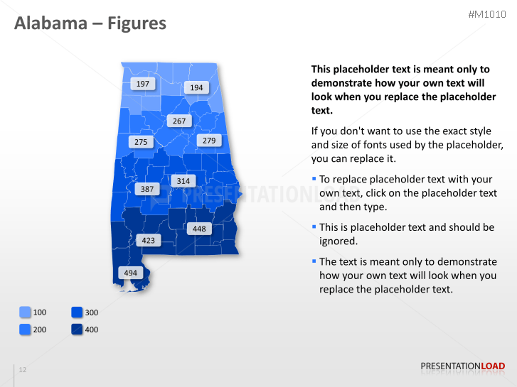 PowerPoint Map Alabama Counties (USA) | PresentationLoad