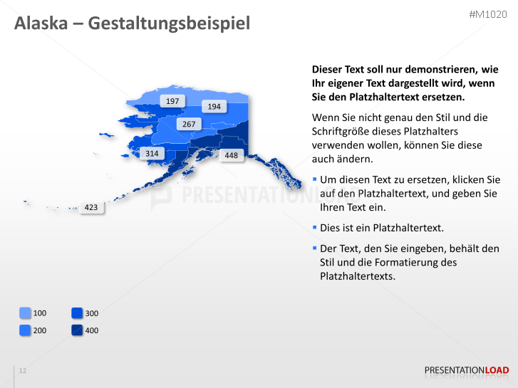 PowerPoint Landkarte Alaska Counties (USA) | PresentationLoad