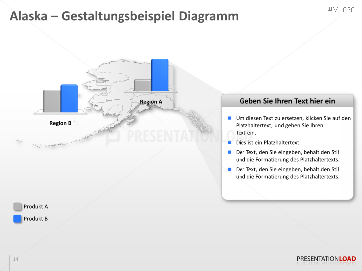 PowerPoint Landkarte Alaska Counties (USA) | PresentationLoad