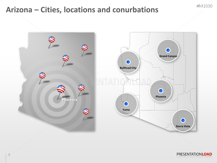 PowerPoint Map Arizona Counties (USA) | PresentationLoad