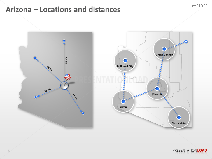 PowerPoint Map Arizona Counties (USA) | PresentationLoad