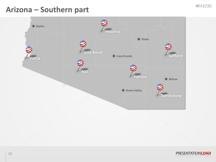 PowerPoint Map Arizona Counties (USA) | PresentationLoad