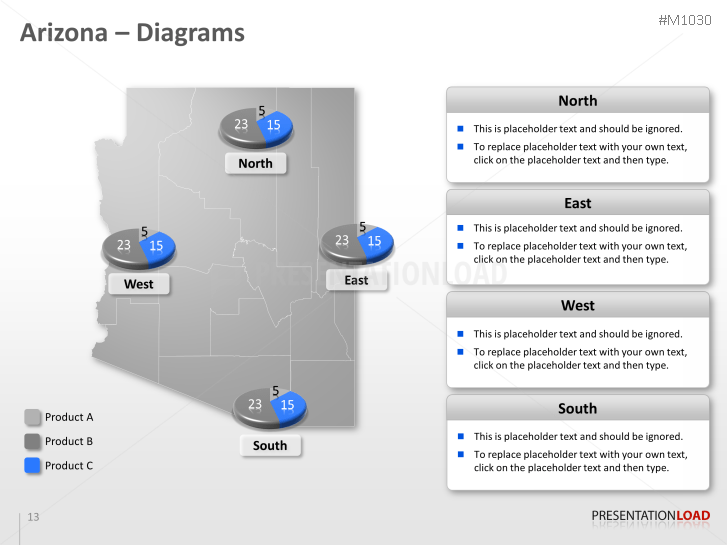 PowerPoint Map Arizona Counties (USA) | PresentationLoad