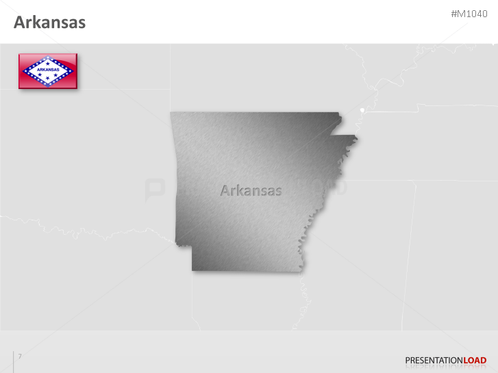 PowerPoint Landkarte Arkansas Counties (USA) | PresentationLoad