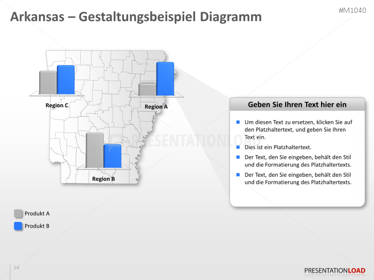 PowerPoint Landkarte Arkansas Counties (USA) | PresentationLoad
