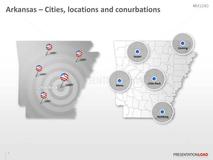 PowerPoint Maps Arkansas Counties (USA) | PresentationLoad