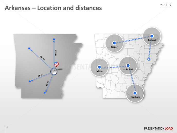 PowerPoint Maps Arkansas Counties (USA) | PresentationLoad