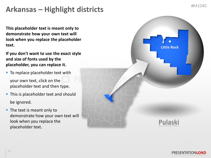 PowerPoint Maps Arkansas Counties (USA) | PresentationLoad