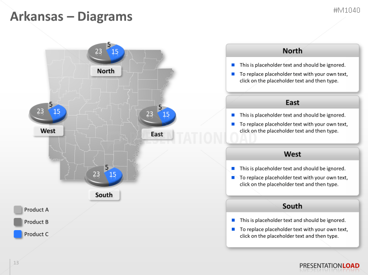 PowerPoint Maps Arkansas Counties (USA) | PresentationLoad