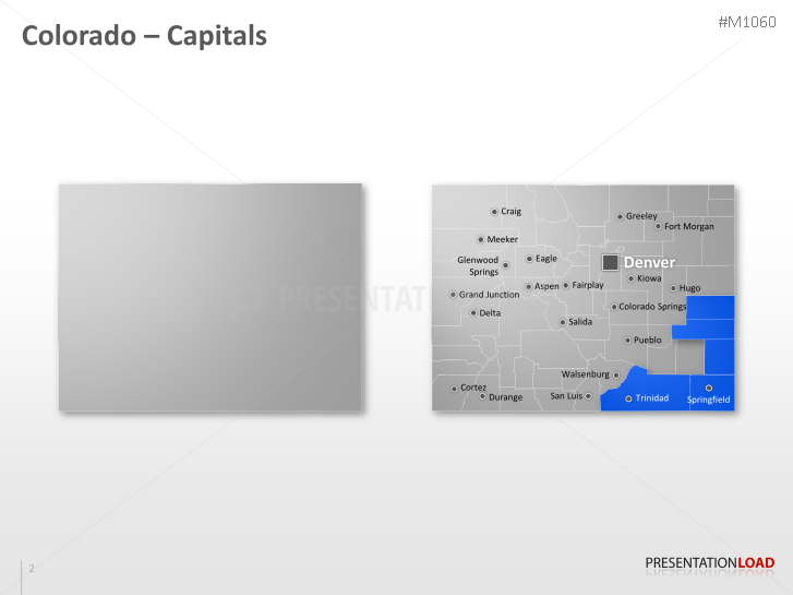 PowerPoint Map Colorado Counties (USA) | PresentationLoad