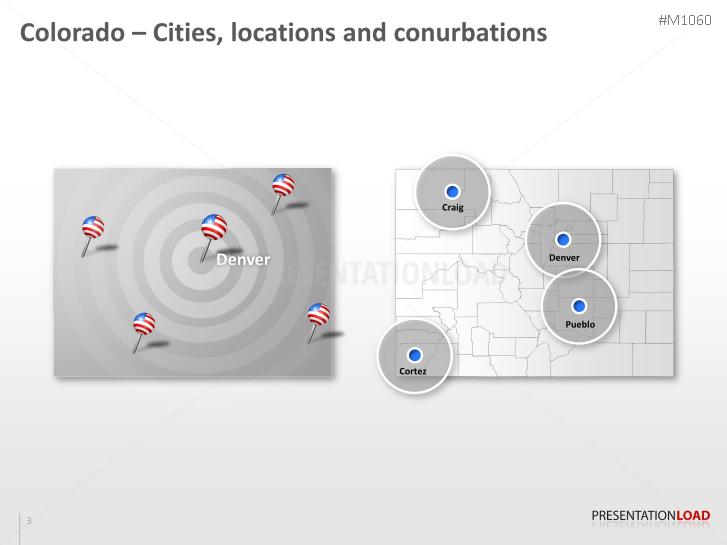 PowerPoint Map Colorado Counties (USA) | PresentationLoad