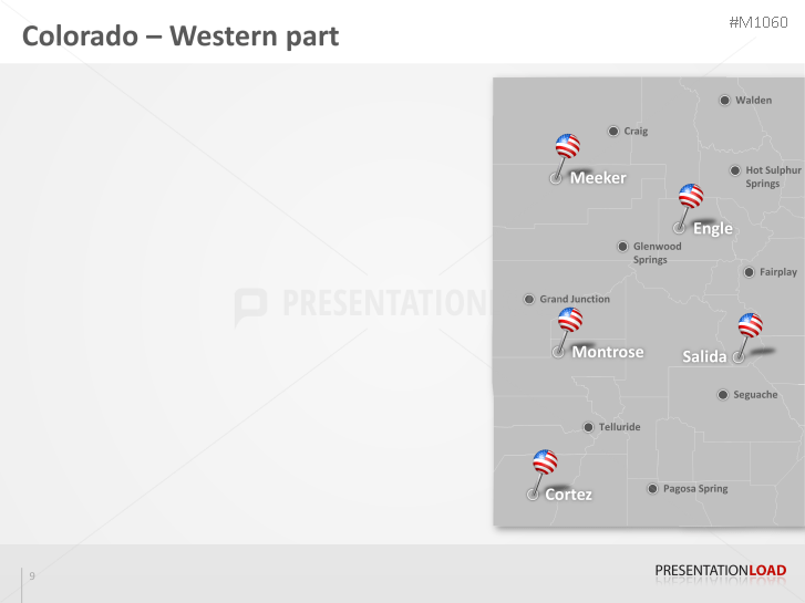 PowerPoint Map Colorado Counties (USA) | PresentationLoad