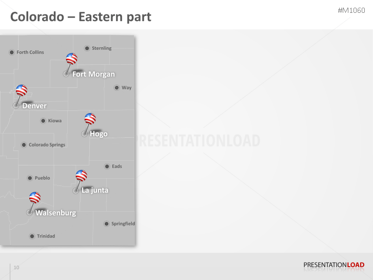 PowerPoint Map Colorado Counties (USA) | PresentationLoad