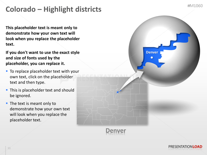 PowerPoint Map Colorado Counties (USA) | PresentationLoad
