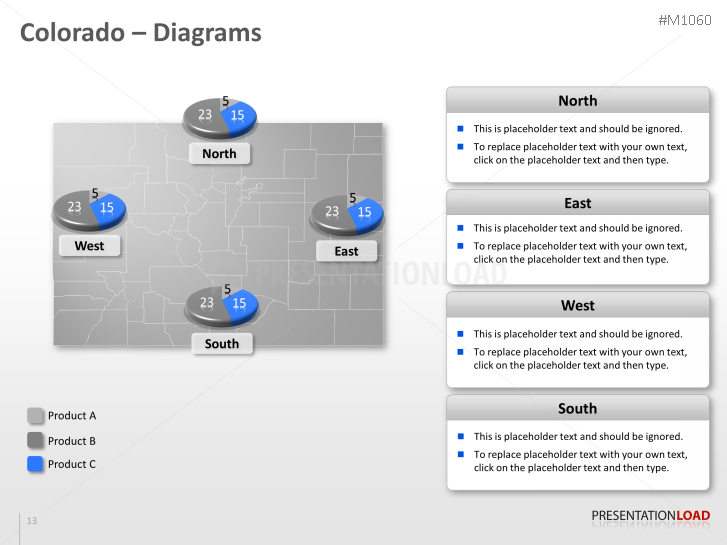 PowerPoint Map Colorado Counties (USA) | PresentationLoad