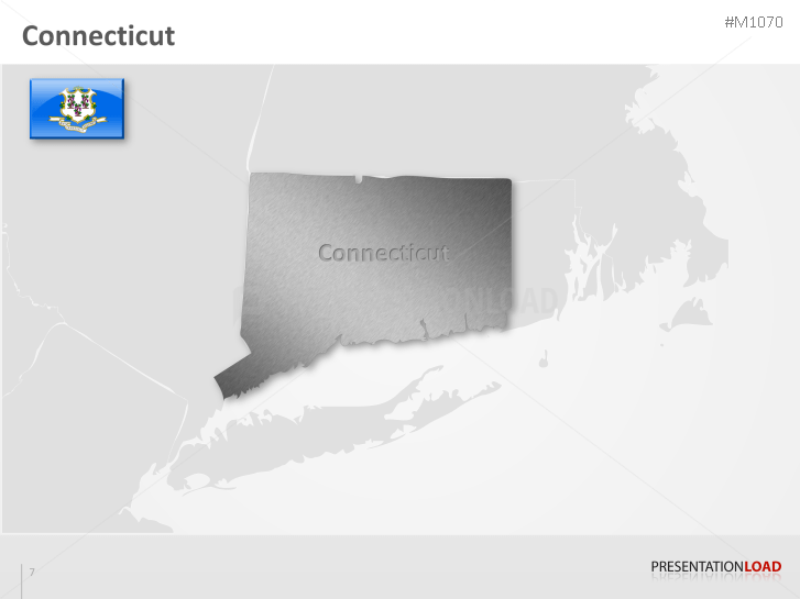 PowerPoint Map Connecticut Counties (USA) | PresentationLoad