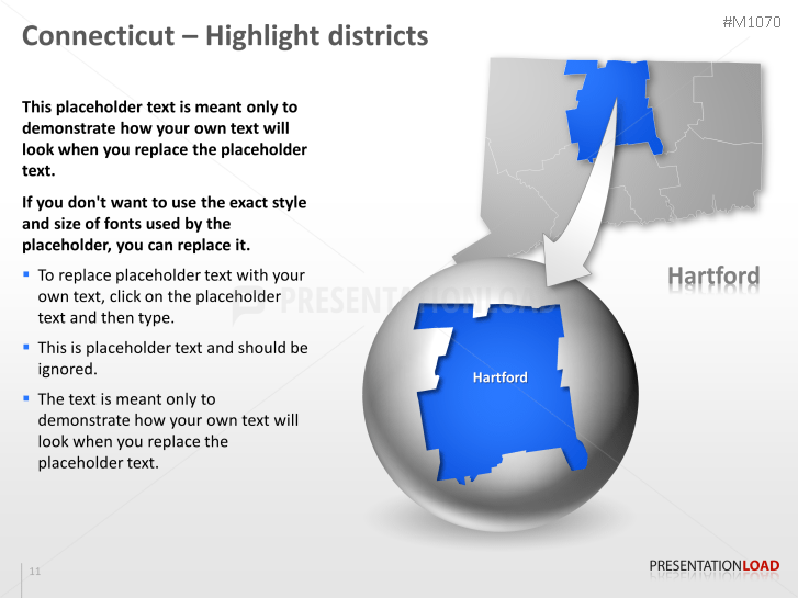 PowerPoint Map Connecticut Counties (USA) | PresentationLoad