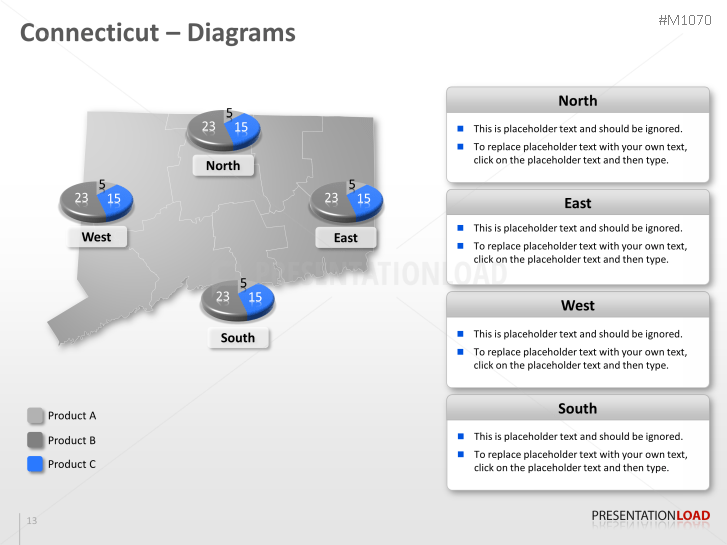 PowerPoint Map Connecticut Counties (USA) | PresentationLoad
