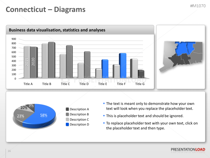 PowerPoint Map Connecticut Counties (USA) | PresentationLoad