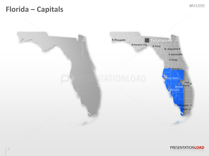 PowerPoint Map Florida Counties (USA) | PresentationLoad