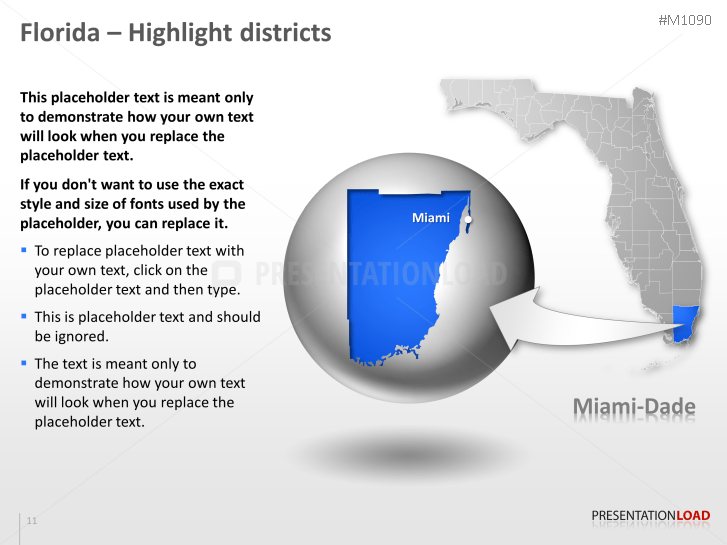 PowerPoint Map Florida Counties (USA) | PresentationLoad