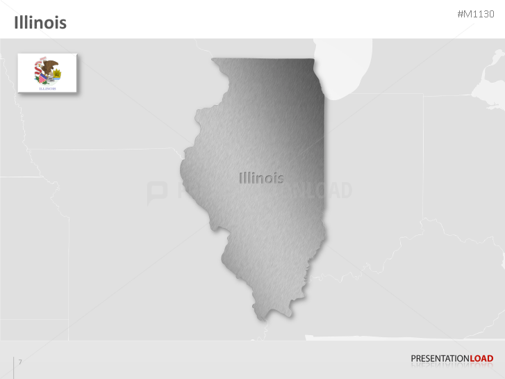 PowerPoint Map Illinois Counties (USA) | PresentationLoad