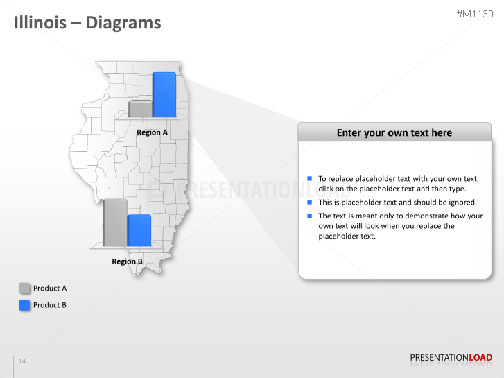 PowerPoint Map Illinois Counties (USA) | PresentationLoad