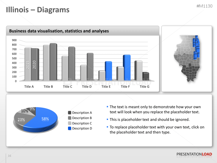 PowerPoint Map Illinois Counties (USA) | PresentationLoad