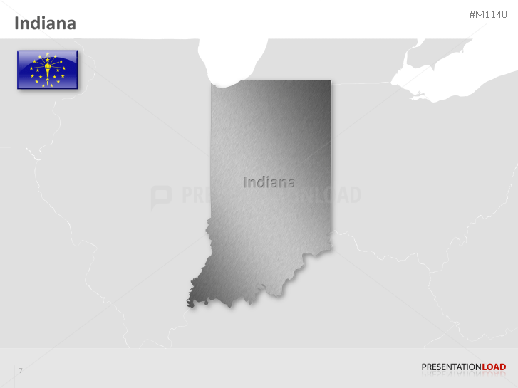 PowerPoint Map Indiana Counties (USA) | PresentationLoad
