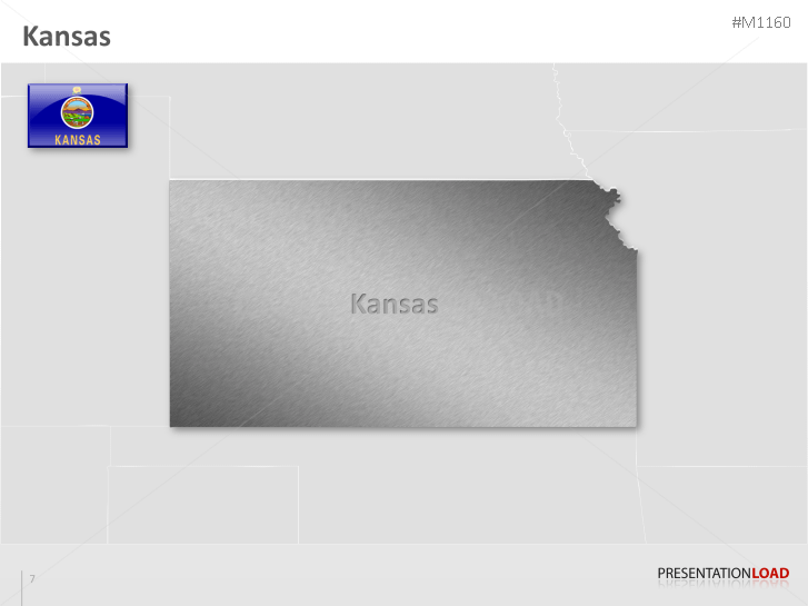 PowerPoint Landkarte Kansas Counties (USA) | PresentationLoad