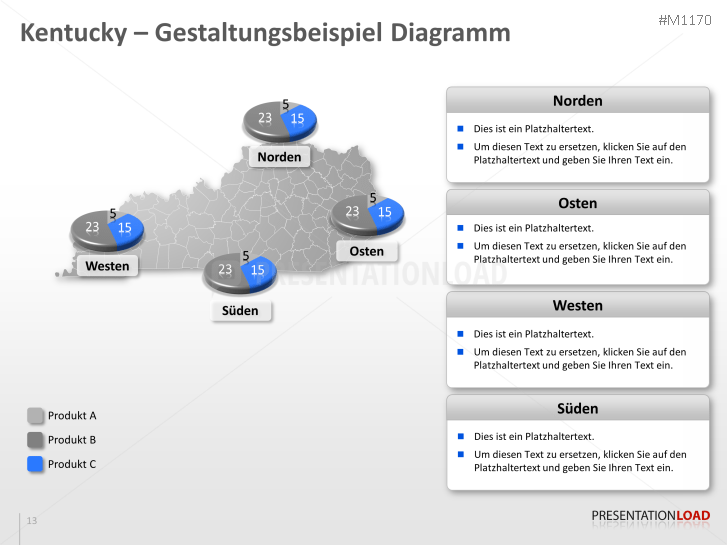 PowerPoint Landkarte Kentucky Counties (USA) | PresentationLoad