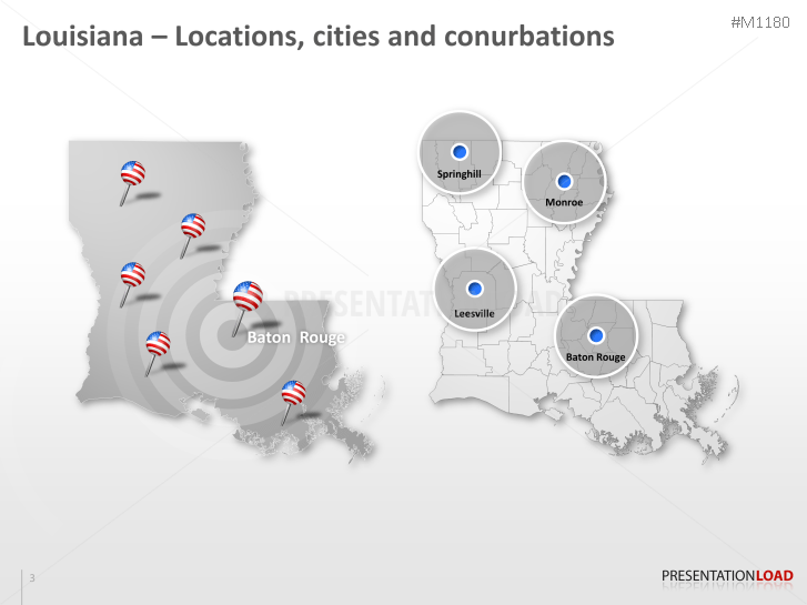 PowerPoint Map Louisiana Counties (USA) | PresentationLoad