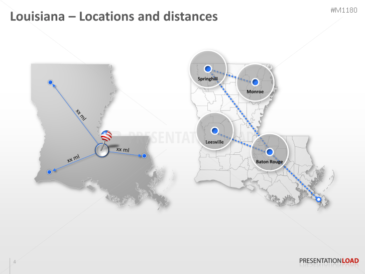 PowerPoint Map Louisiana Counties (USA) | PresentationLoad