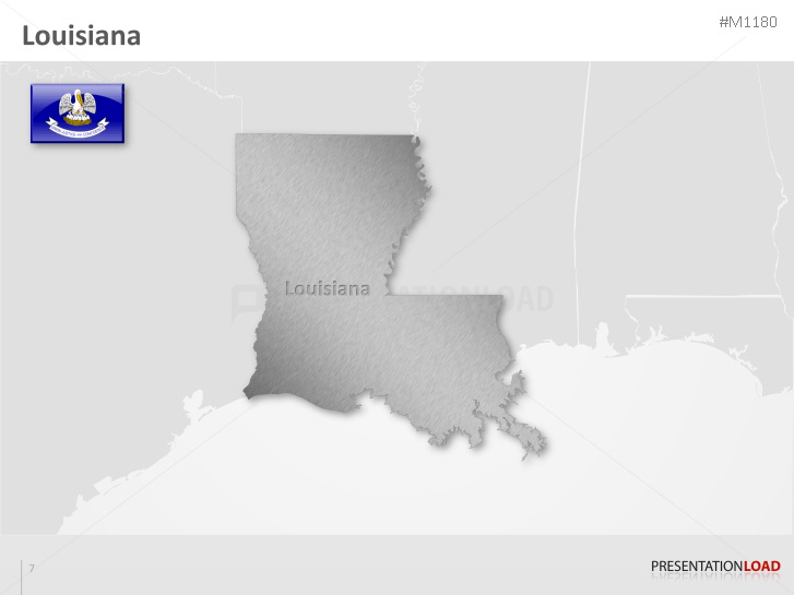 PowerPoint Map Louisiana Counties (USA) | PresentationLoad