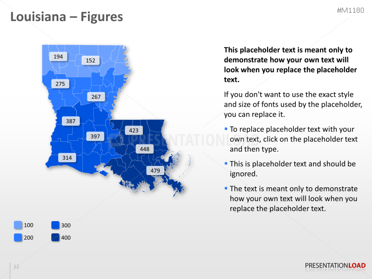 PowerPoint Map Louisiana Counties (USA) | PresentationLoad