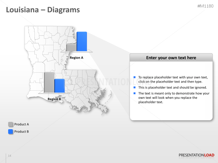 PowerPoint Map Louisiana Counties (USA) | PresentationLoad