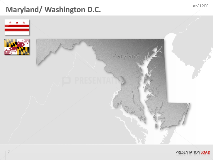 PowerPoint Map Maryland Counties (USA) | PresentationLoad