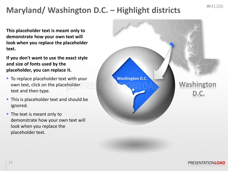 PowerPoint Map Maryland Counties (USA) | PresentationLoad