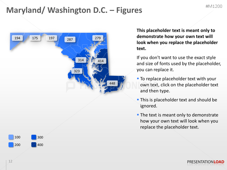 PowerPoint Map Maryland Counties (USA) | PresentationLoad