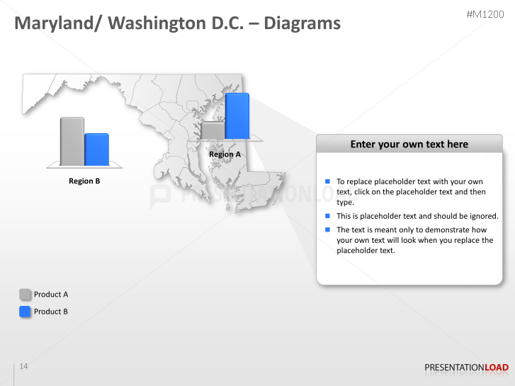 PowerPoint Map Maryland Counties (USA) | PresentationLoad
