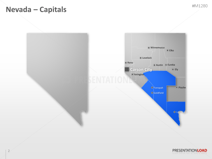 PowerPoint Map Nevada Counties (USA) | PresentationLoad