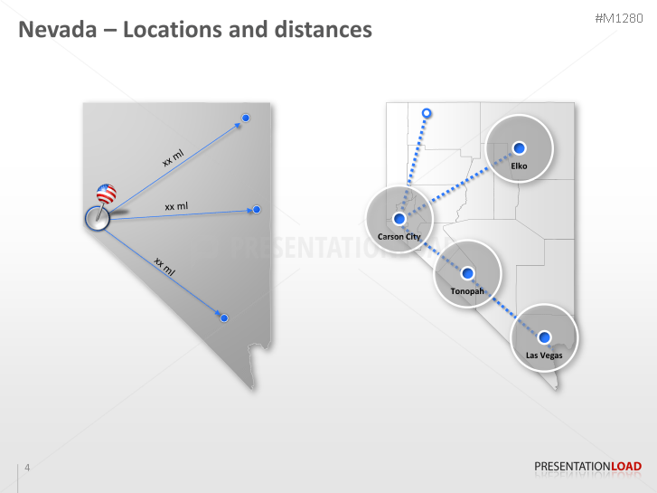 PowerPoint Map Nevada Counties (USA) | PresentationLoad