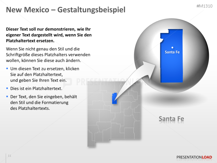 PowerPoint Landkarte New Mexico Counties (USA) | PresentationLoad