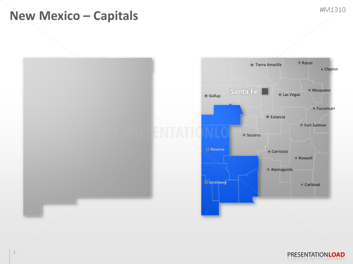 PowerPoint Map New Mexico Counties (USA) | PresentationLoad