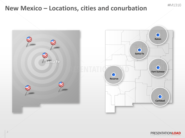 PowerPoint Map New Mexico Counties (USA) | PresentationLoad
