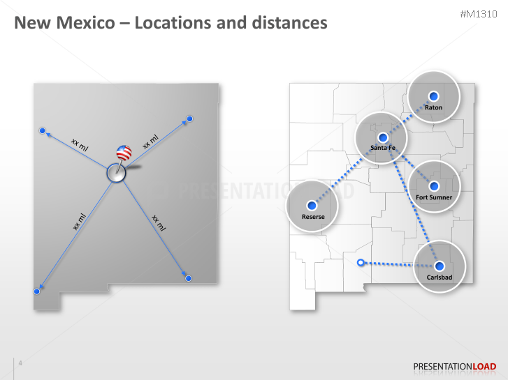PowerPoint Map New Mexico Counties (USA) | PresentationLoad
