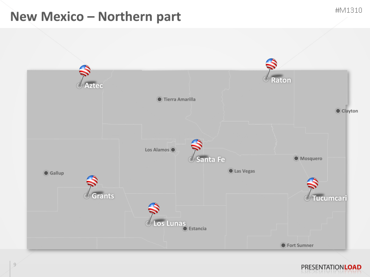 PowerPoint Map New Mexico Counties (USA) | PresentationLoad