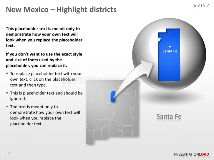 PowerPoint Map New Mexico Counties (USA) | PresentationLoad